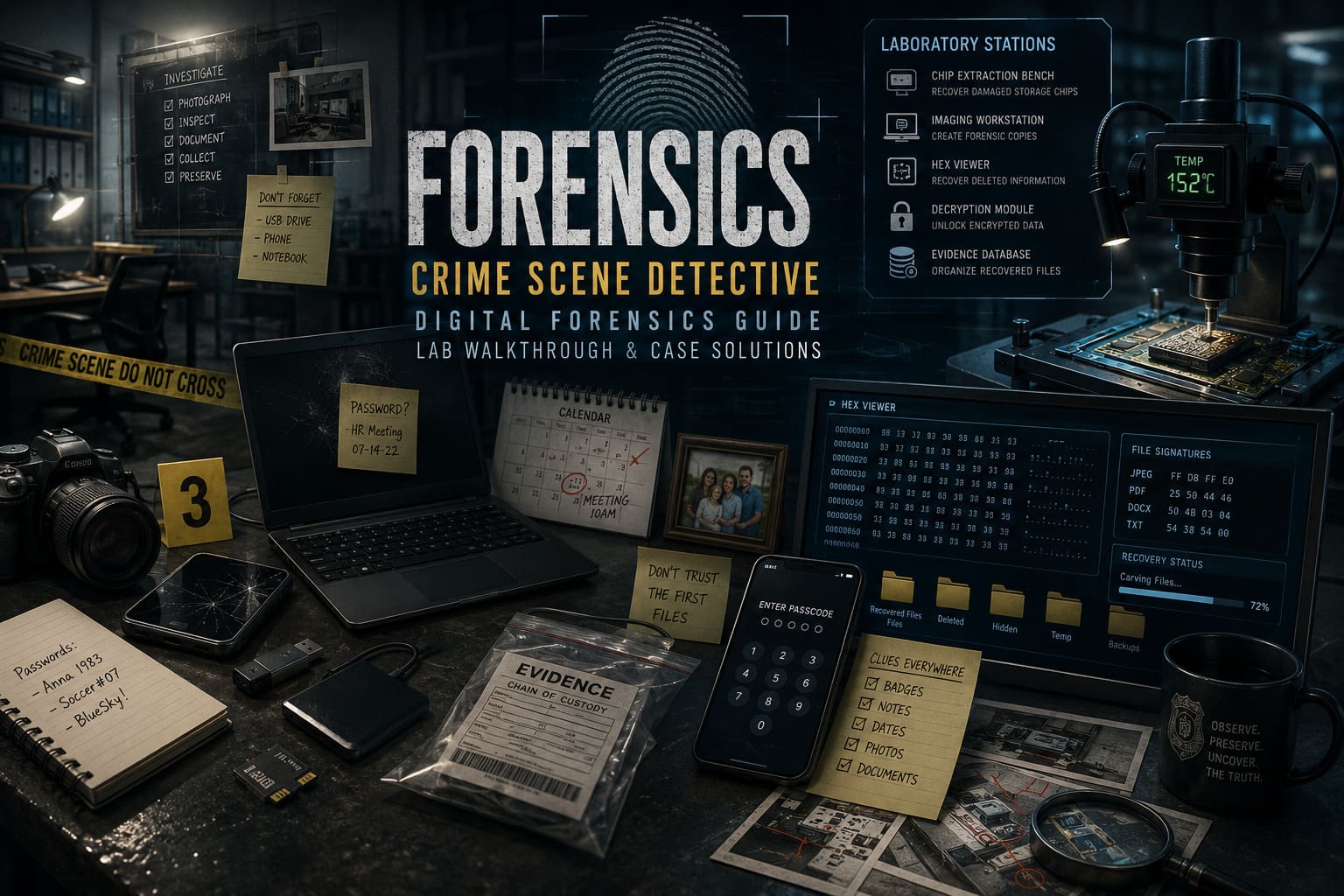 Forensics Crime Scene Detective Digital Forensics Guide: Lab ...